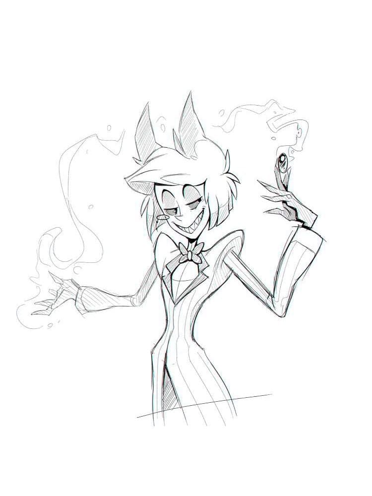 Målarbild Alastor Hazbin Hotel - Skiv ut gratis på malarbilder.se