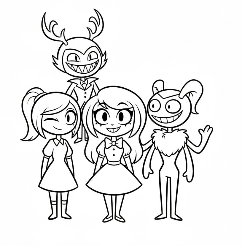 Målarbild Gratis Hazbin Hotel - Skiv ut gratis på malarbilder.se