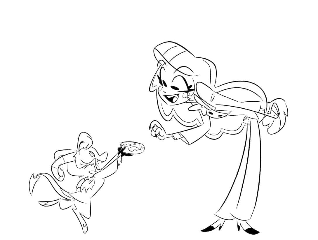 Målarbild Hazbin Hotel Charlie Magne - Skiv ut gratis på malarbilder.se