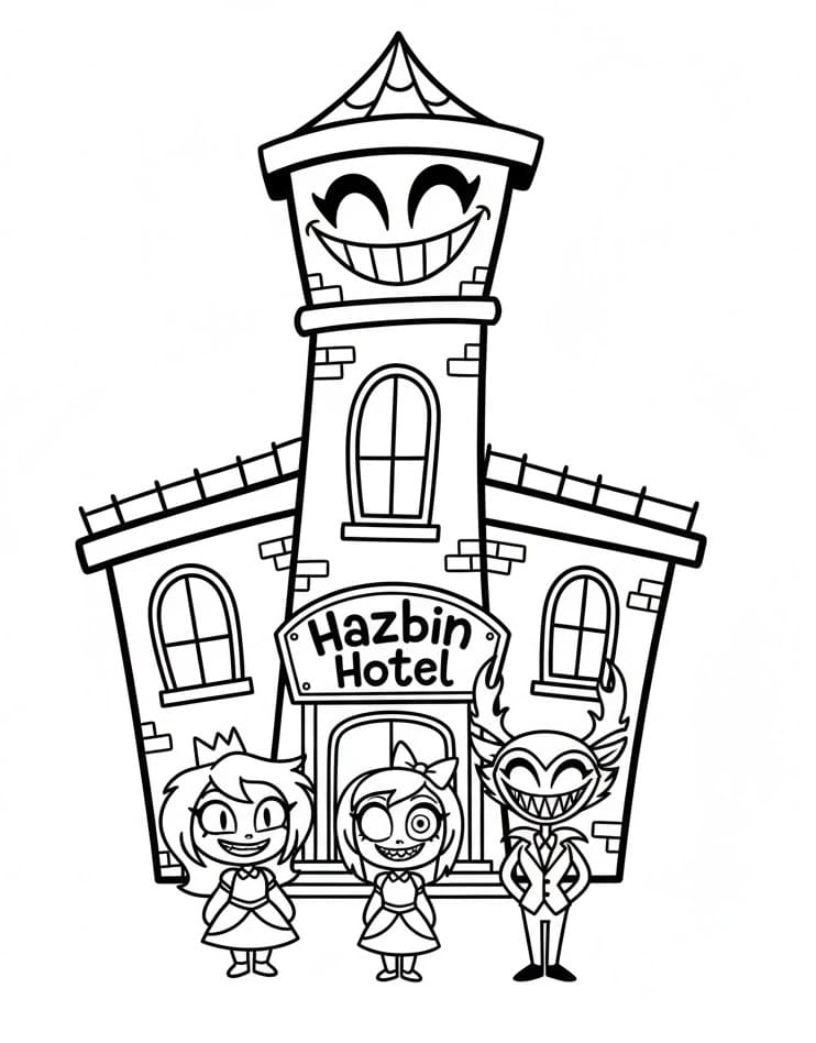 Målarbild Hazbin Hotel för 1-åriga Barn - Skiv ut gratis på malarbilder.se