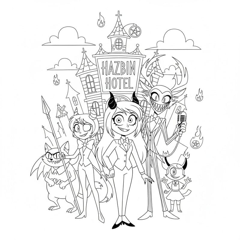 Målarbild Hazbin Hotel för 6-åriga Barn - Skiv ut gratis på malarbilder.se