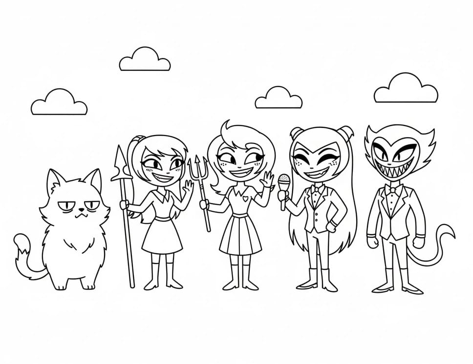 Målarbild Hazbin Hotel Gratis Utskrivbar - Skiv ut gratis på malarbilder.se