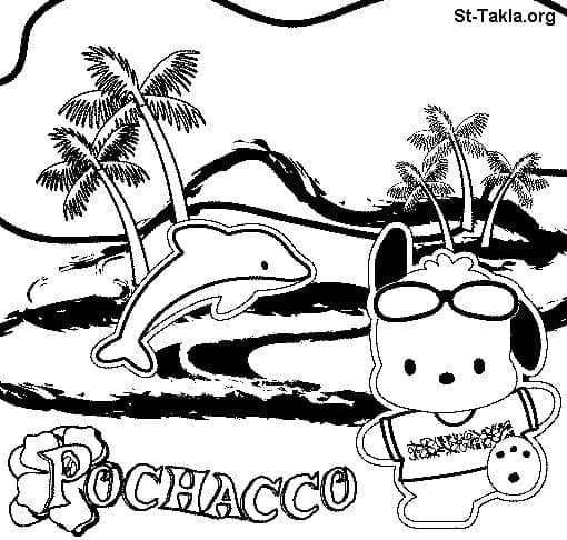 Målarbild Pochacco Utskrivbar - Skiv ut gratis på malarbilder.se